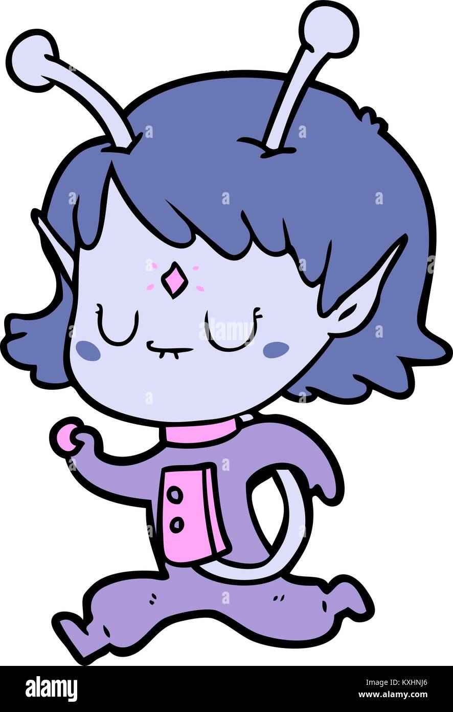 cartoon alien girl Stock Vector Image & Art - Alamy