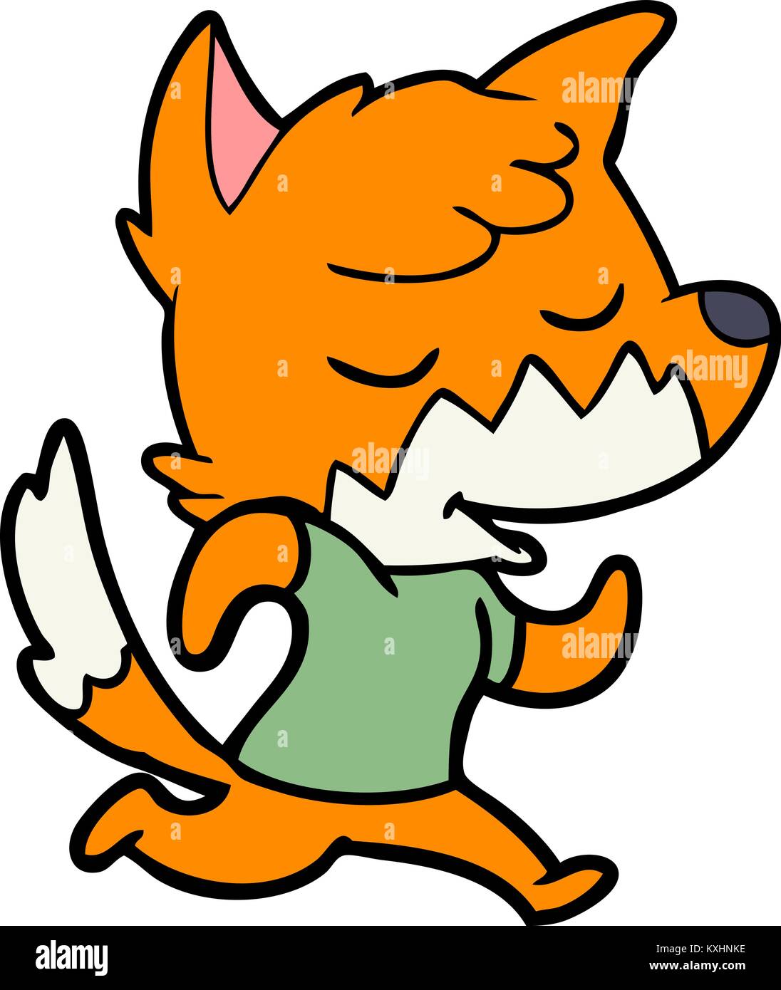 friendly cartoon fox running Stock Vector Image & Art - Alamy