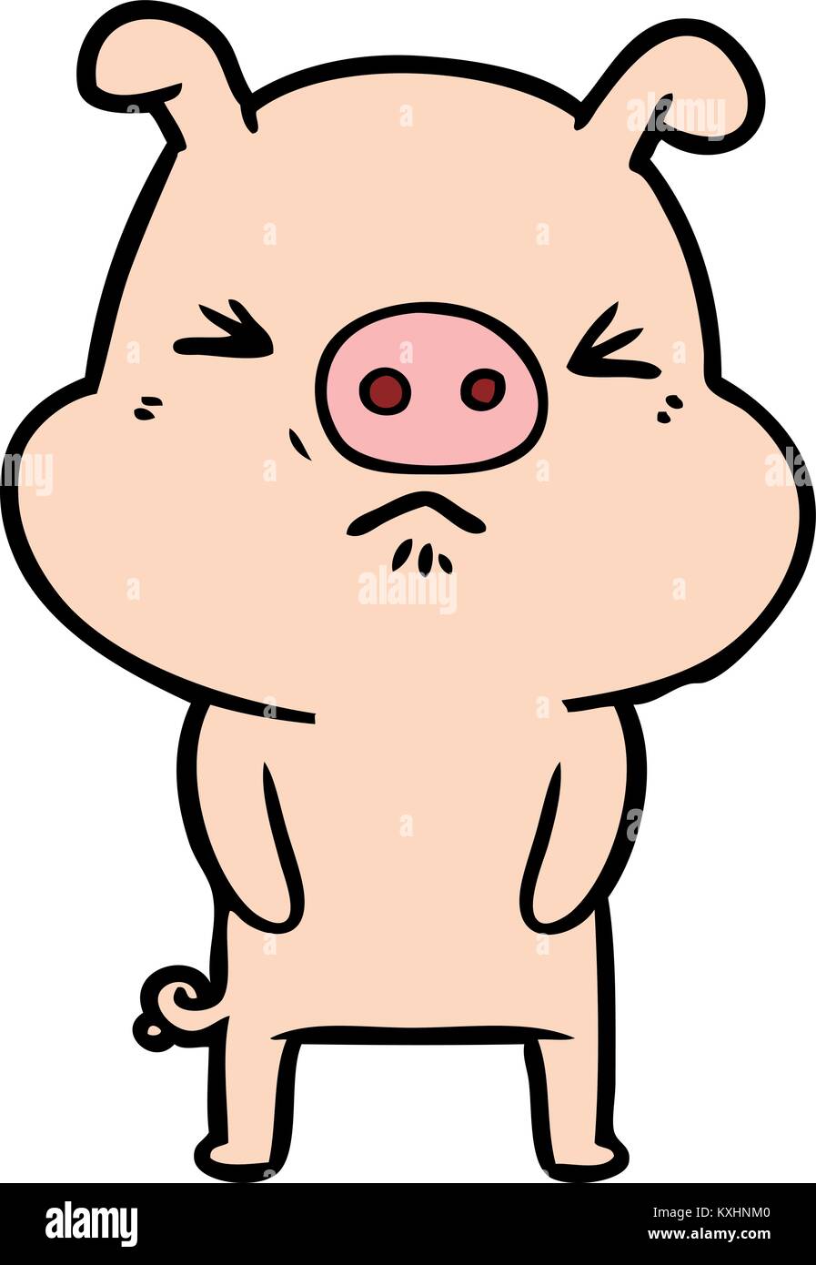 cartoon grumpy pig Stock Vector Image & Art - Alamy