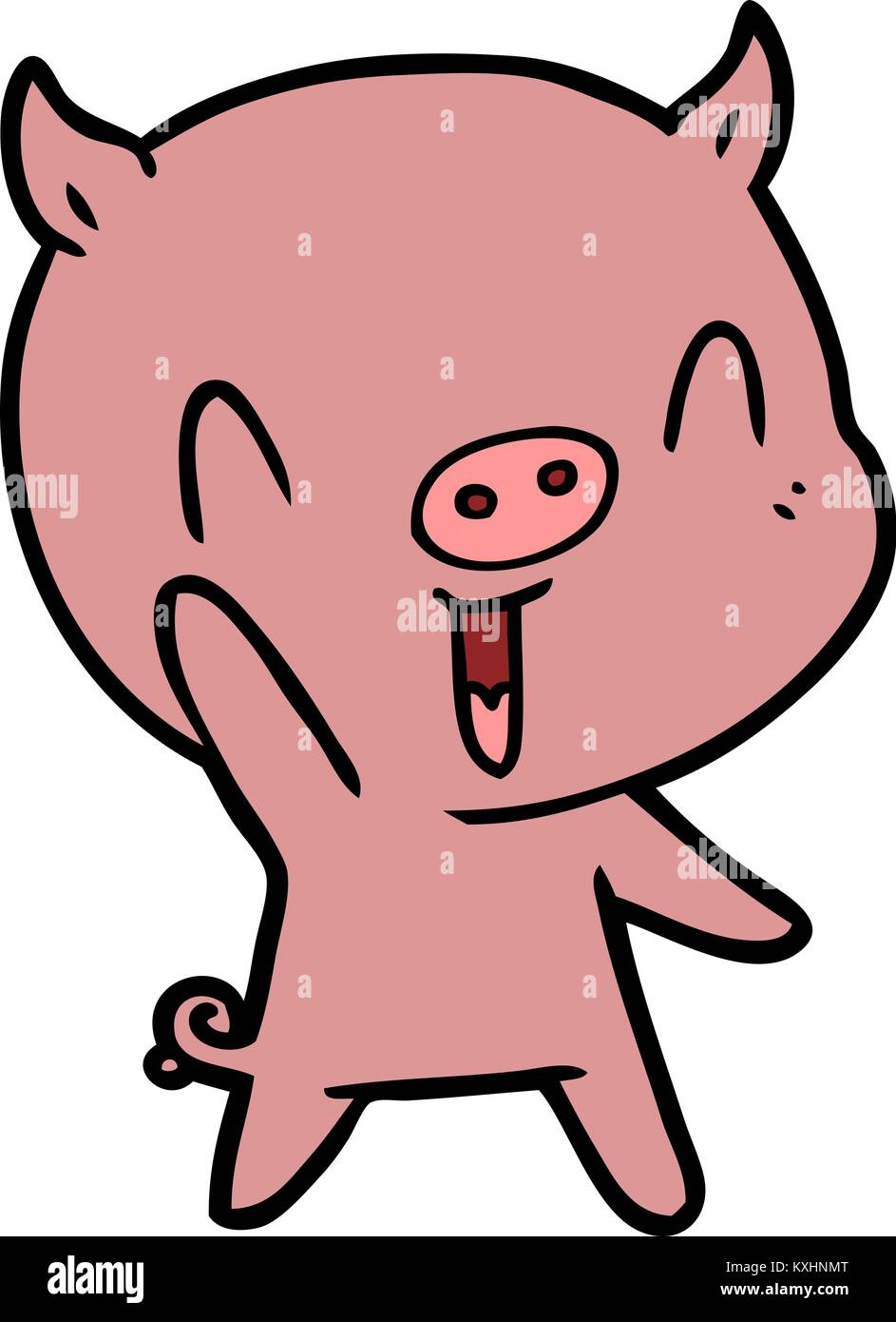 happy cartoon pig Stock Vector Image & Art - Alamy