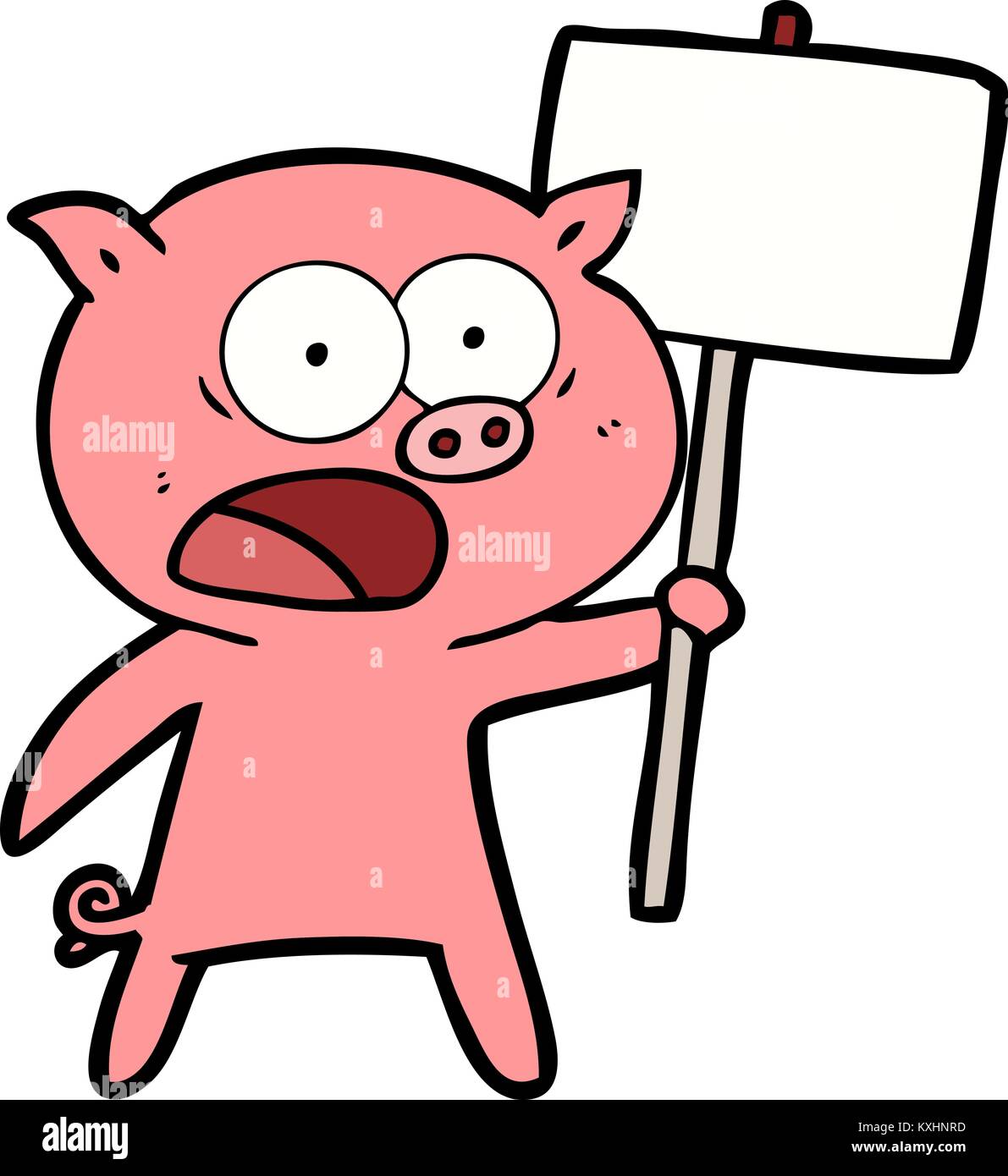 cartoon pig protesting Stock Vector Image & Art - Alamy