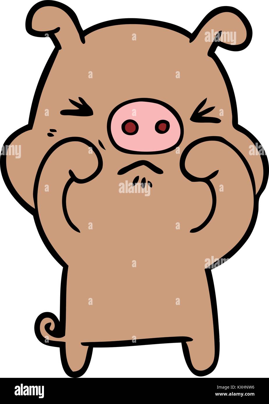 cartoon grumpy pig Stock Vector Image & Art - Alamy