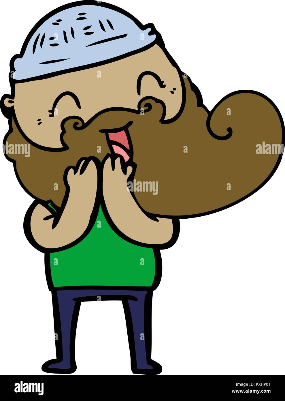 happy bearded man laughing Stock Vector Image & Art - Alamy