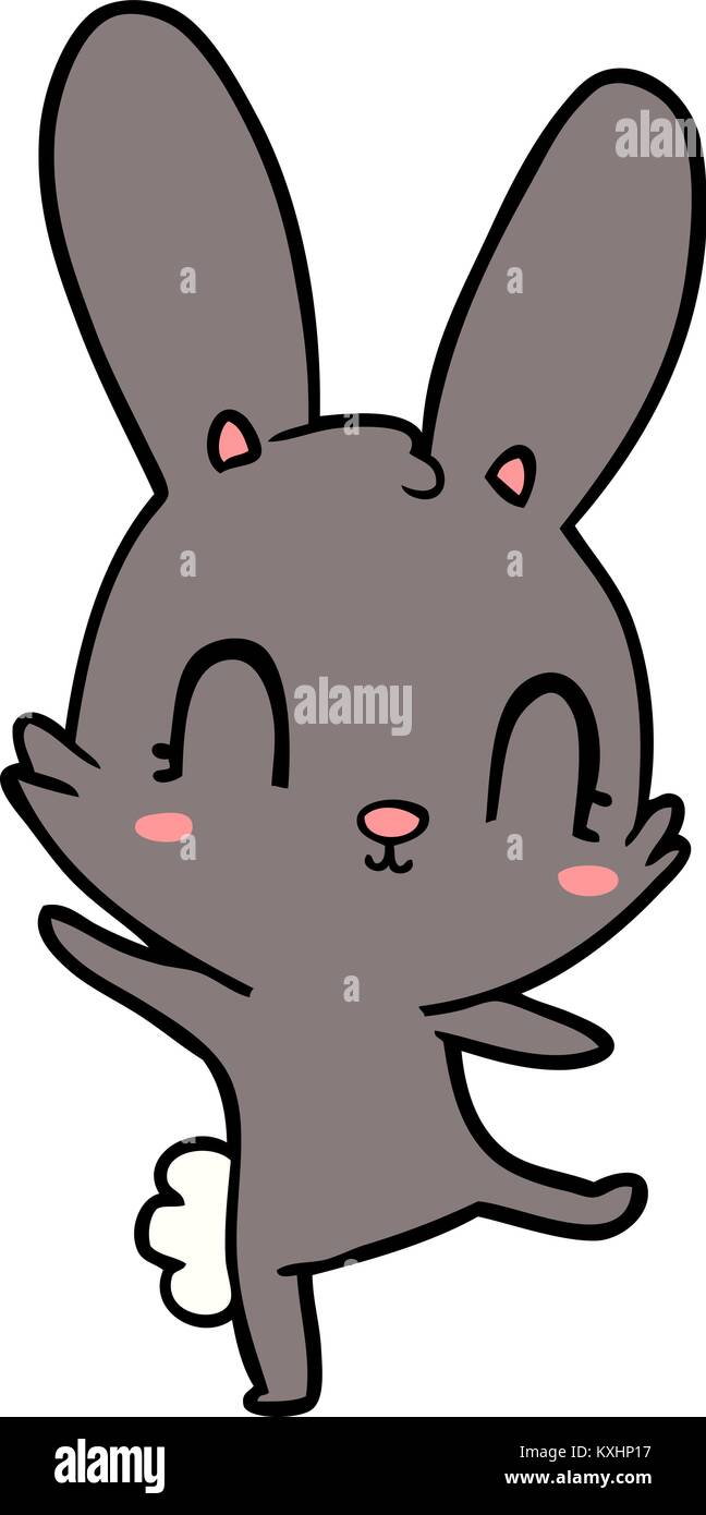 cute cartoon rabbit dancing Stock Vector Image & Art - Alamy