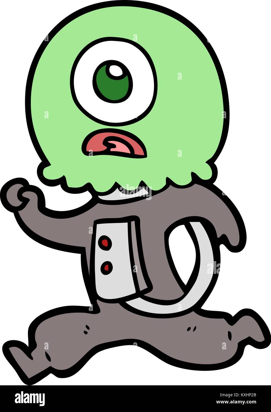 cartoon cyclops alien spaceman running Stock Vector Image & Art - Alamy