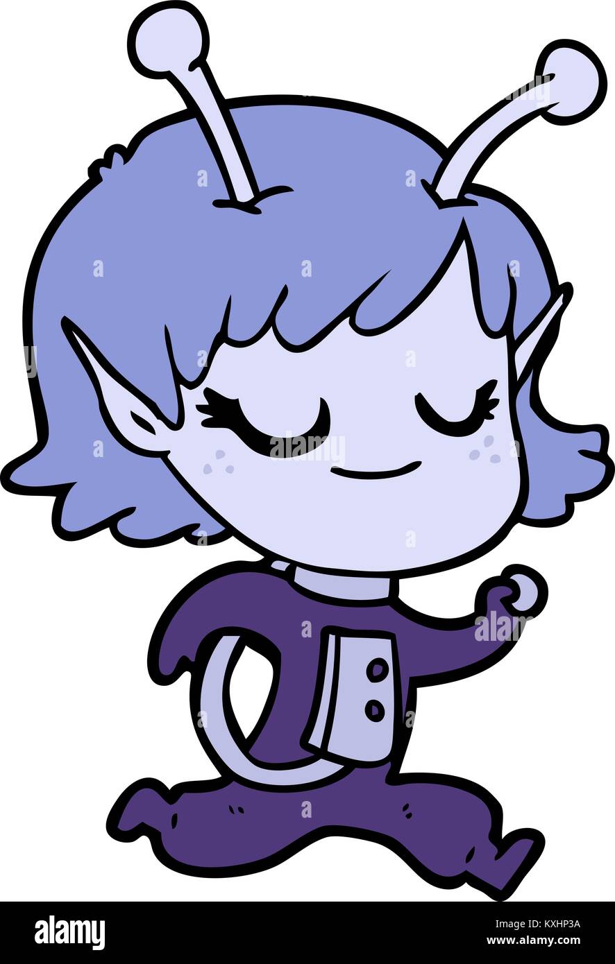 smiling alien girl cartoon Stock Vector Image & Art - Alamy