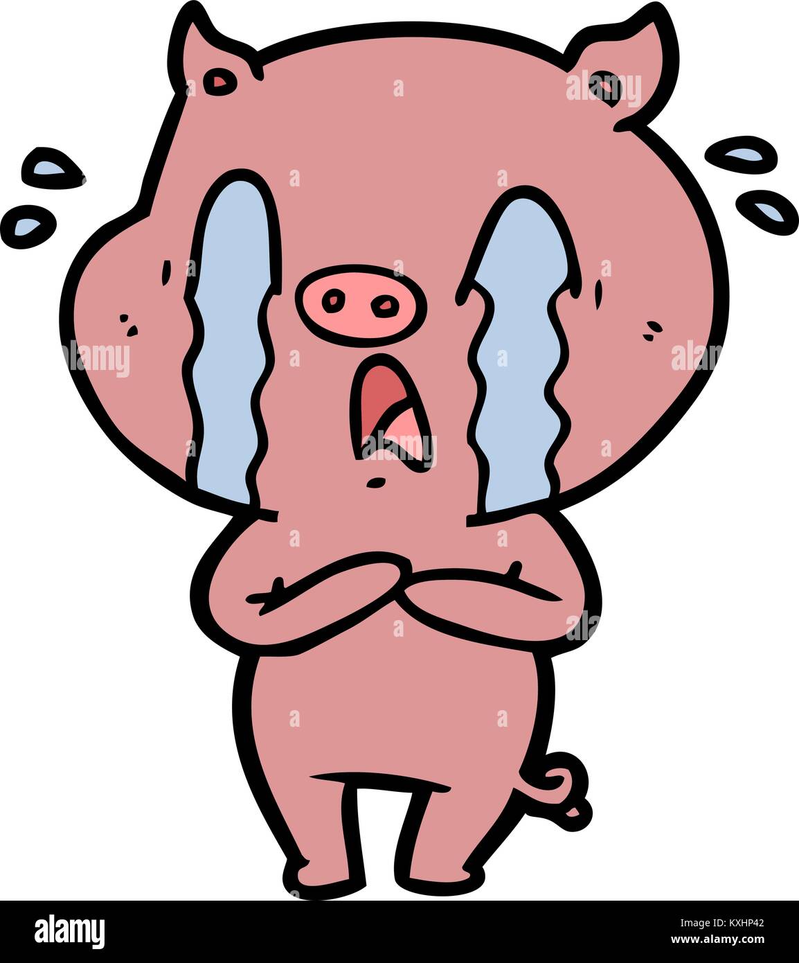 crying pig cartoon Stock Vector Image & Art - Alamy