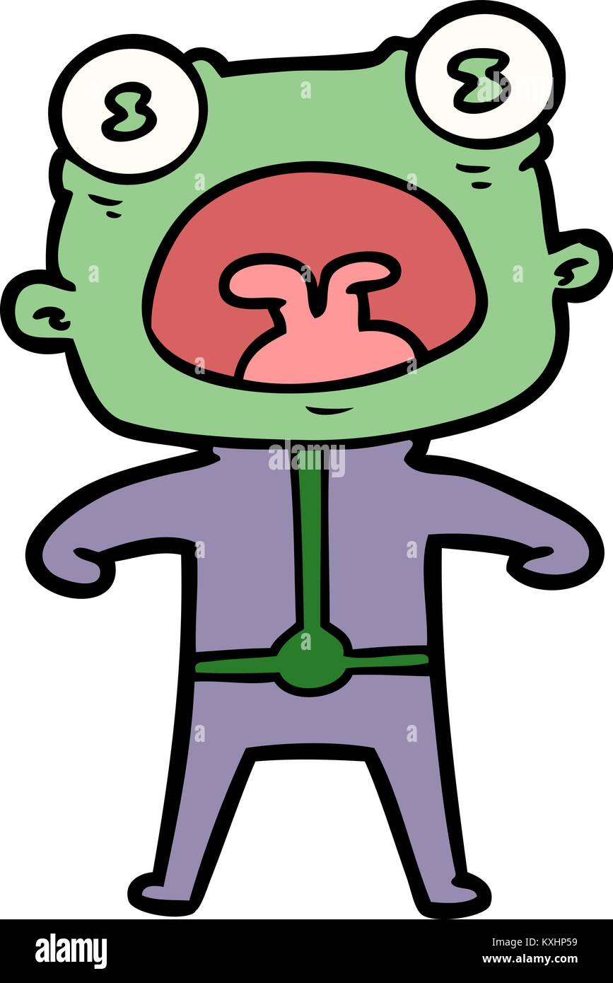 cartoon weird alien shouting Stock Vector Image & Art - Alamy