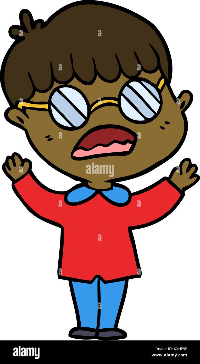 cartoon boy wearing spectacles Stock Vector Image & Art - Alamy