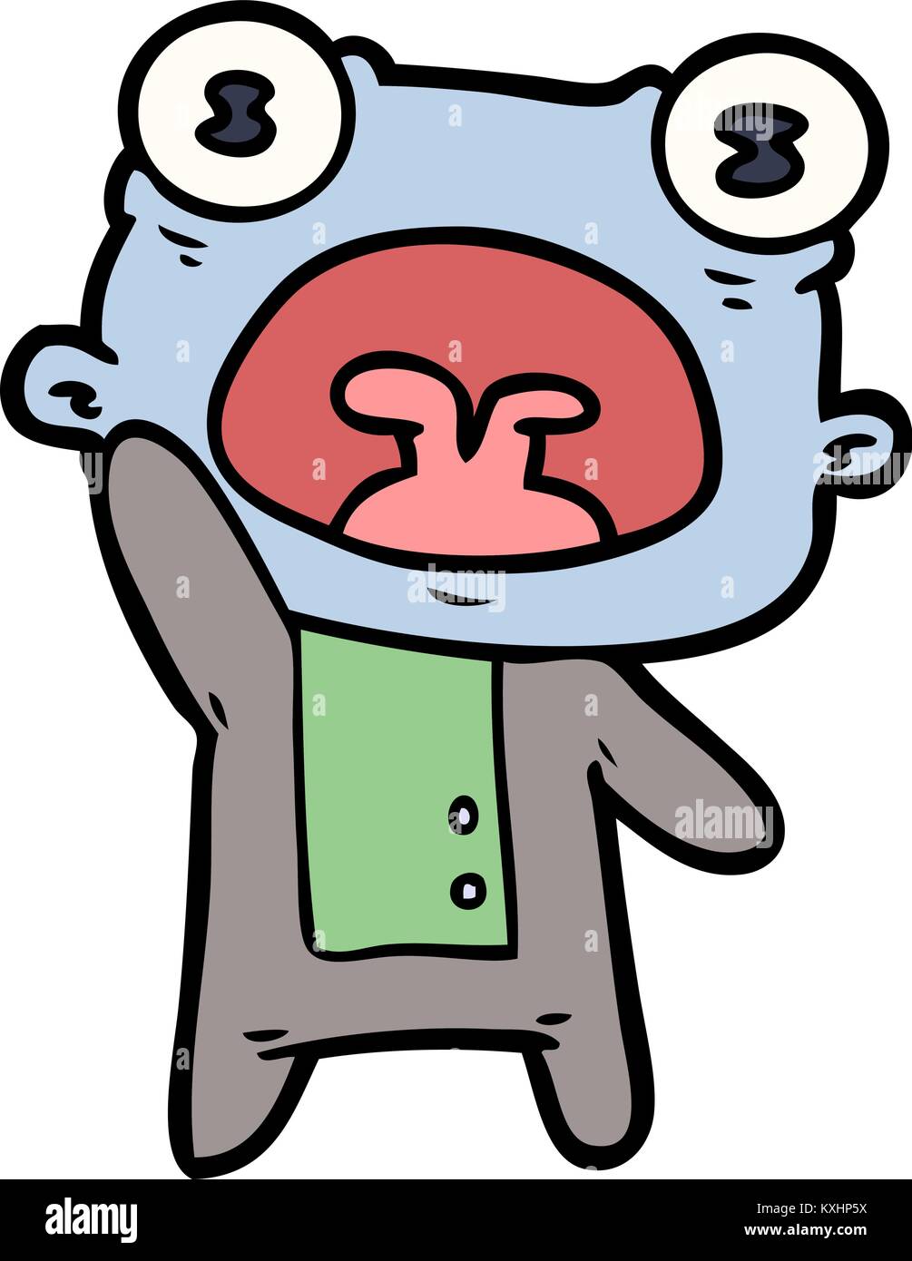 cartoon weird alien waving Stock Vector Image & Art - Alamy