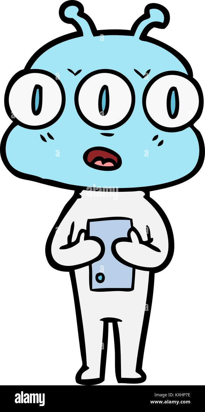 cartoon three eyed alien Stock Vector Image & Art - Alamy