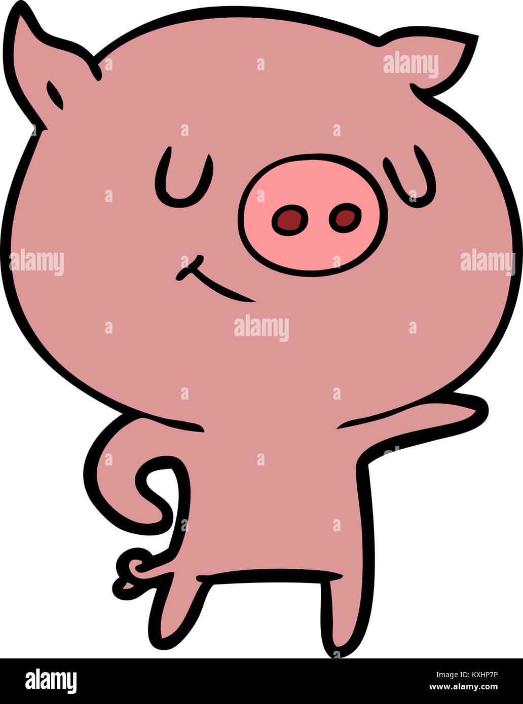 happy cartoon pig Stock Vector Image & Art - Alamy