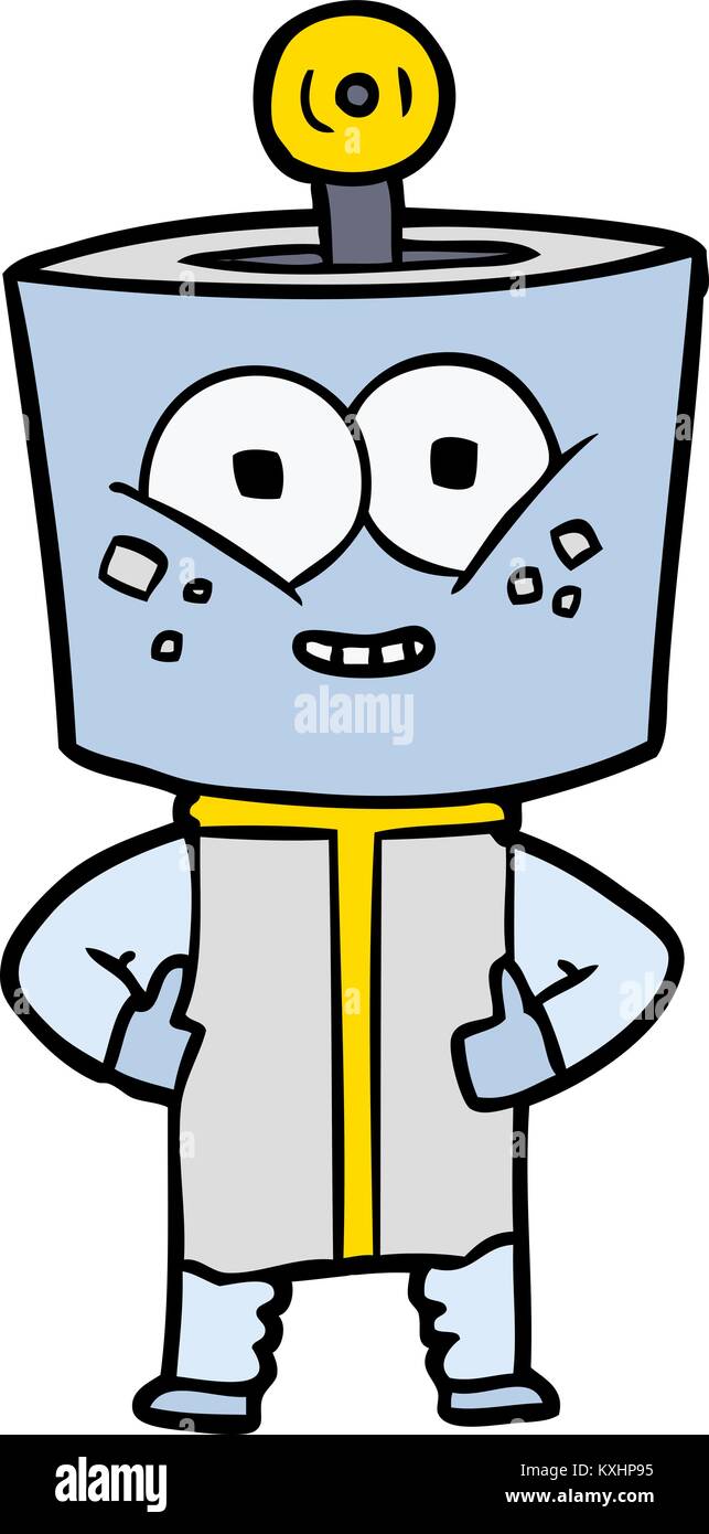 happy cartoon robot Stock Vector Image & Art - Alamy