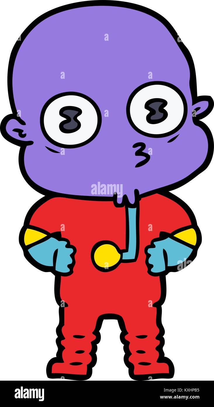 cartoon weird bald spaceman Stock Vector Image & Art - Alamy