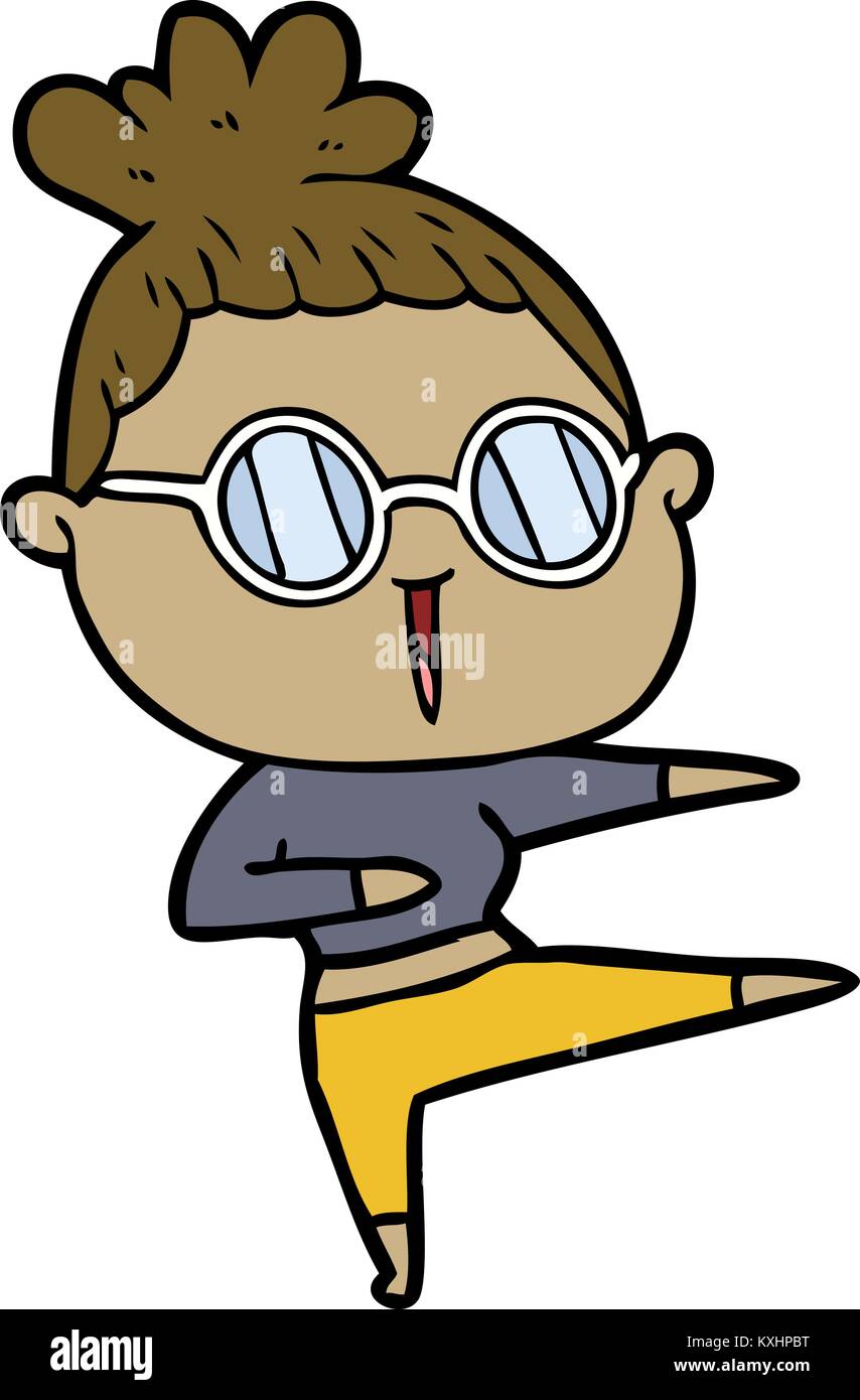 cartoon woman wearing spectacles Stock Vector Image & Art - Alamy