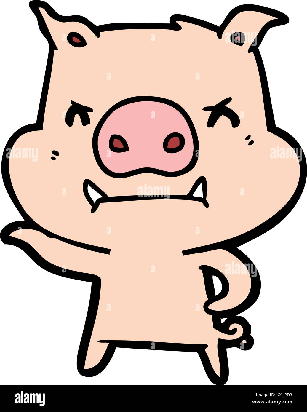 angry cartoon pig Stock Vector Image & Art - Alamy