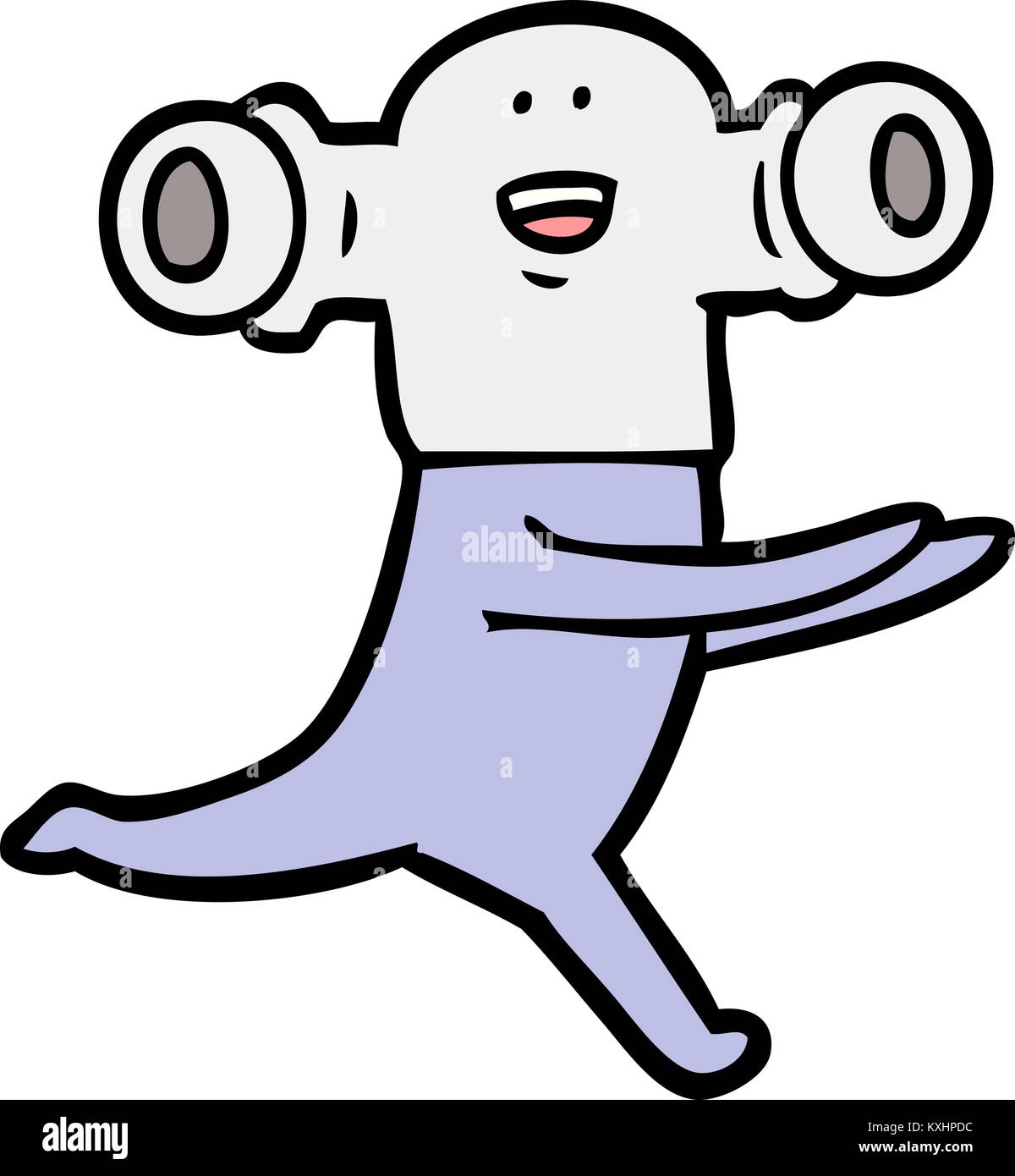 friendly cartoon alien running Stock Vector Image & Art - Alamy
