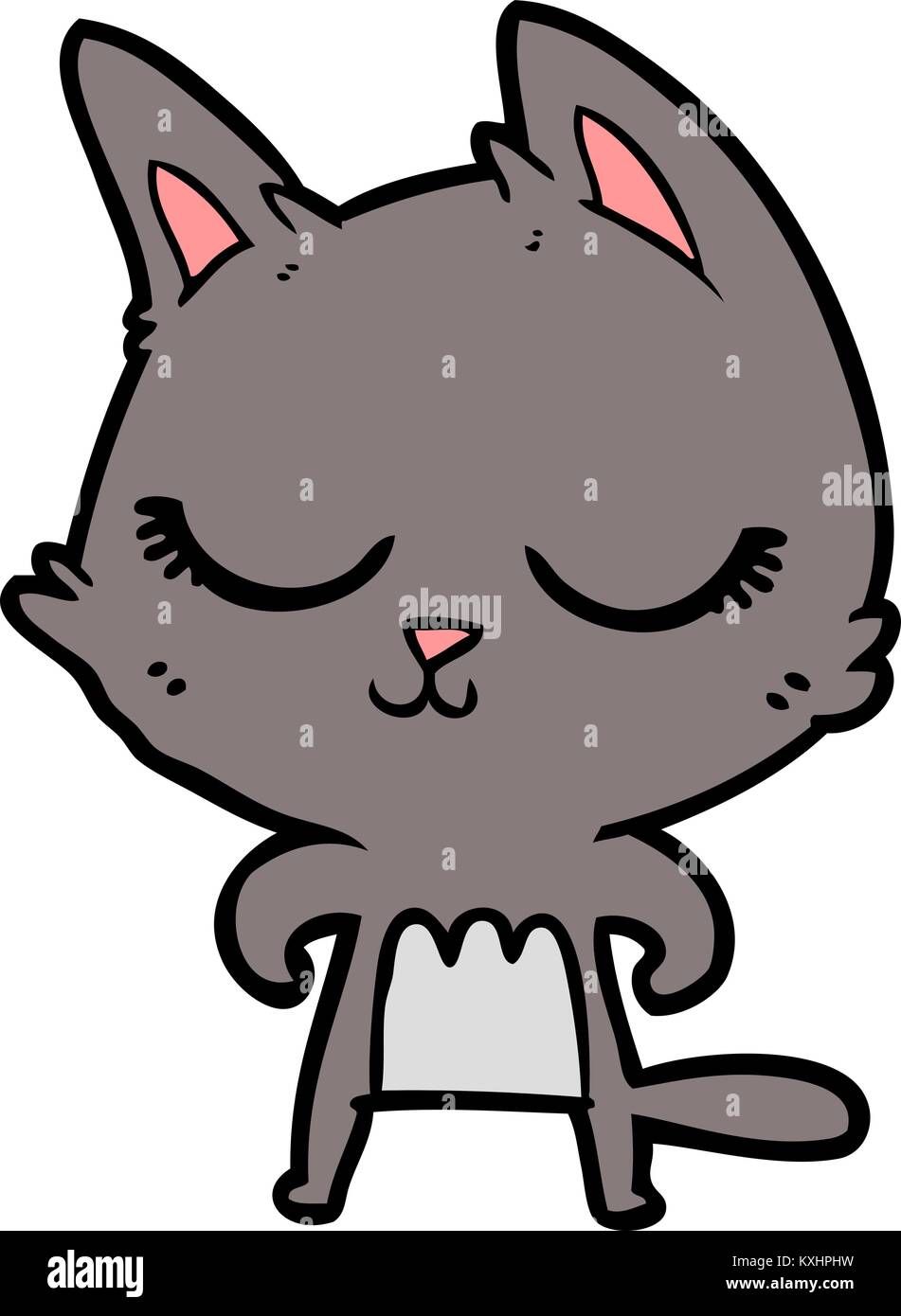 calm cartoon cat Stock Vector Image & Art - Alamy