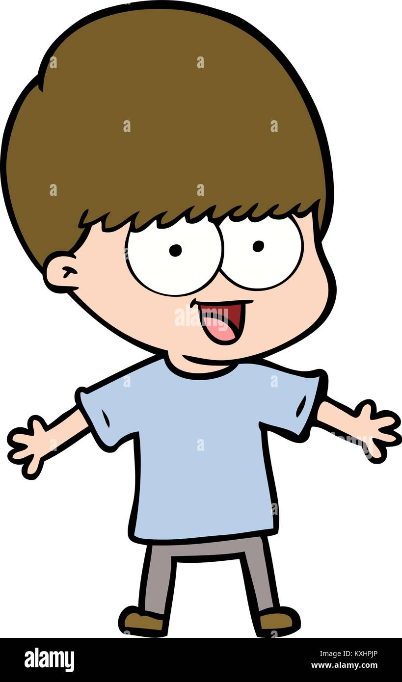 happy cartoon boy Stock Vector Image & Art - Alamy