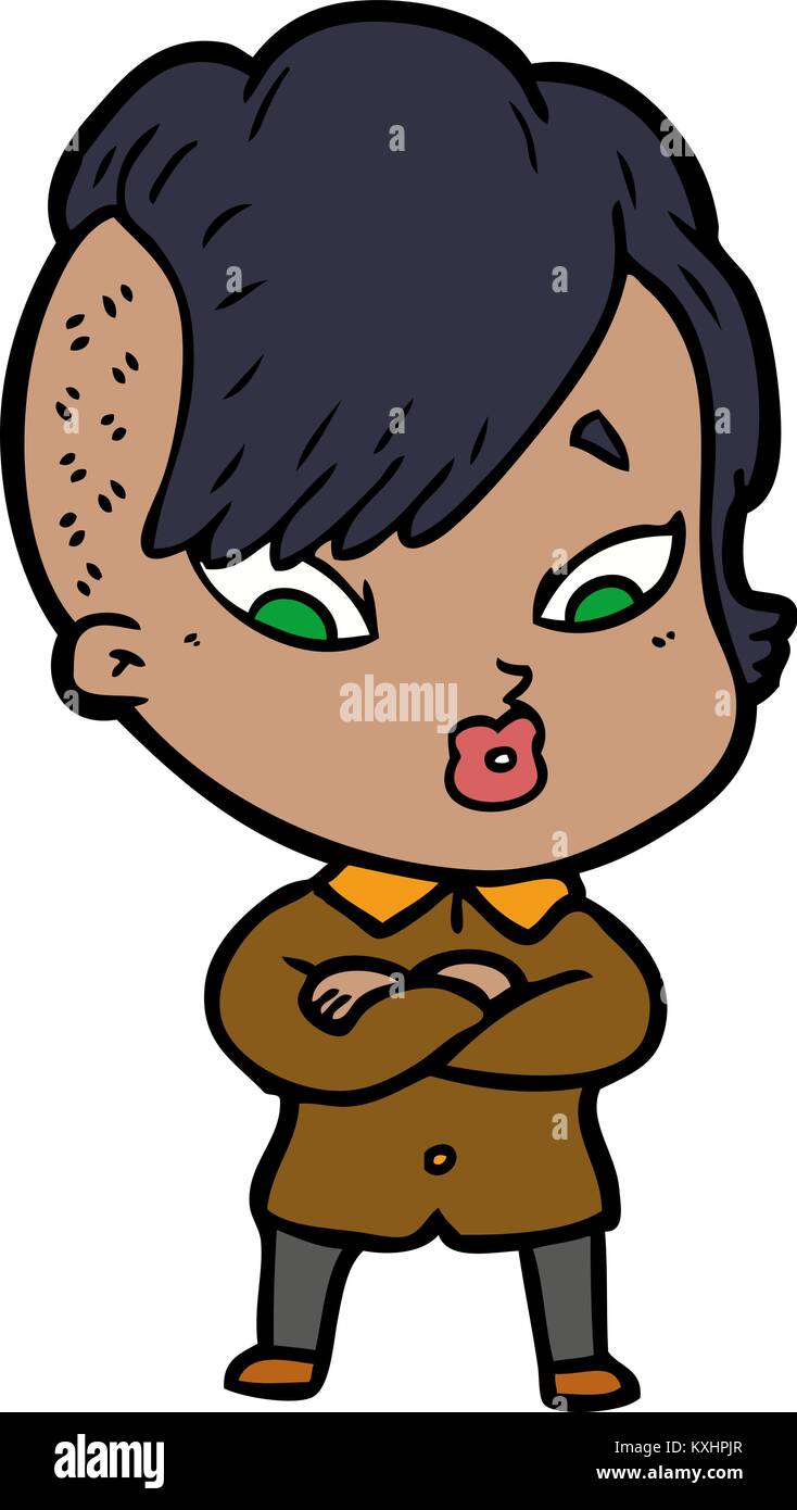 cartoon surprised girl Stock Vector Image & Art - Alamy