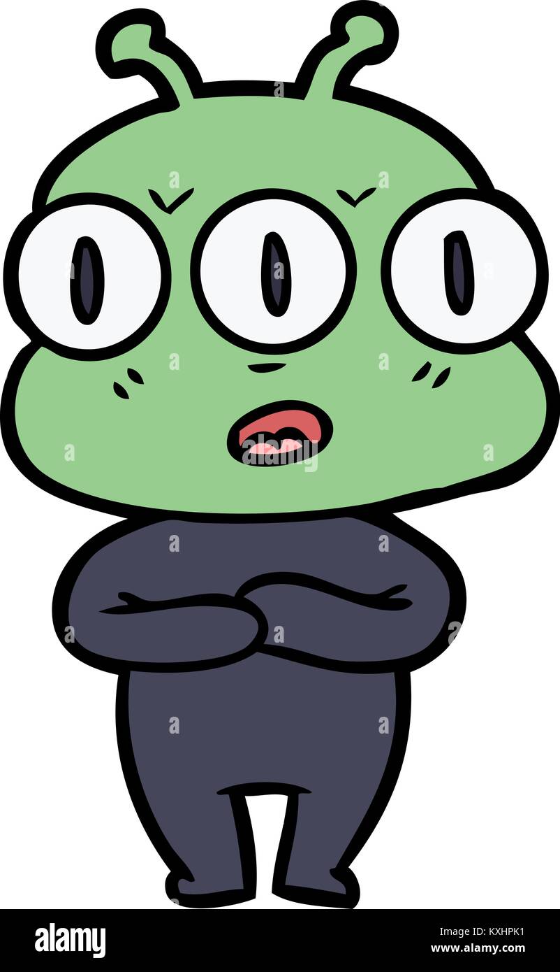 cartoon three eyed alien Stock Vector Image & Art - Alamy