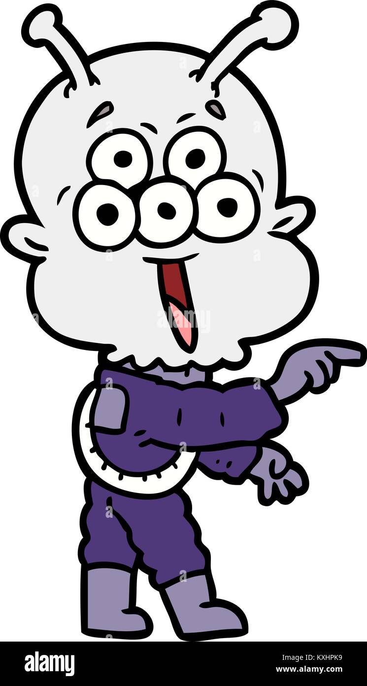 happy cartoon alien Stock Vector Image & Art - Alamy