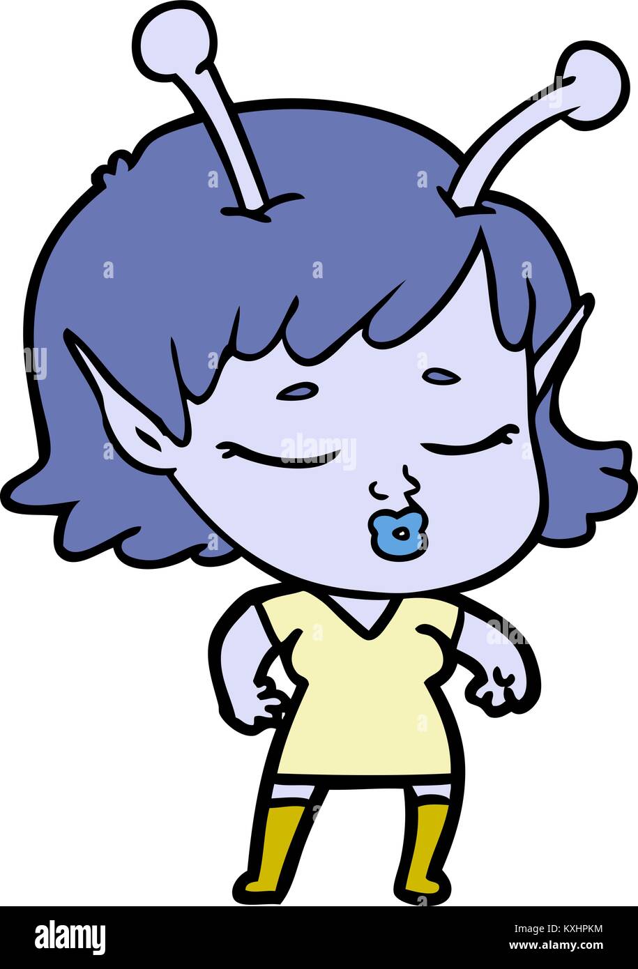 cute alien girl cartoon Stock Vector Image & Art - Alamy