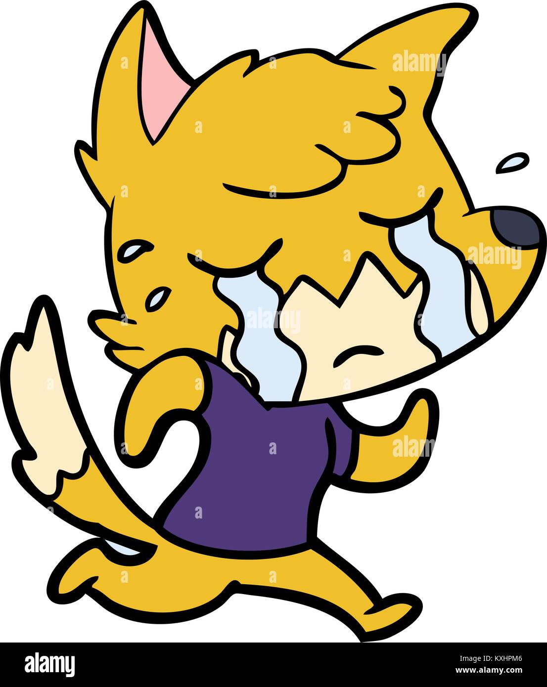 crying fox cartoon Stock Vector Image & Art - Alamy