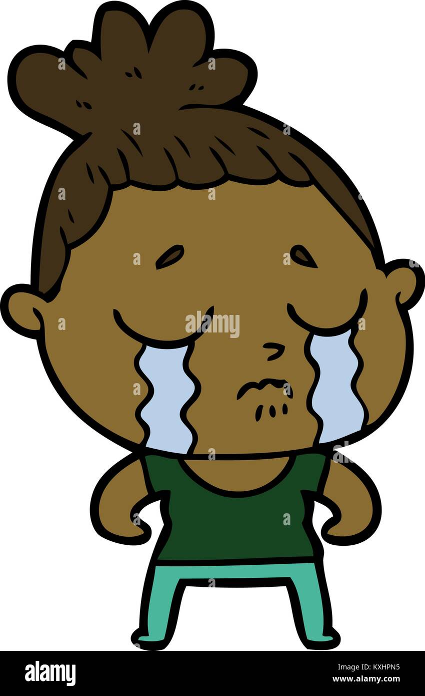 cartoon tough woman crying Stock Vector Image & Art - Alamy