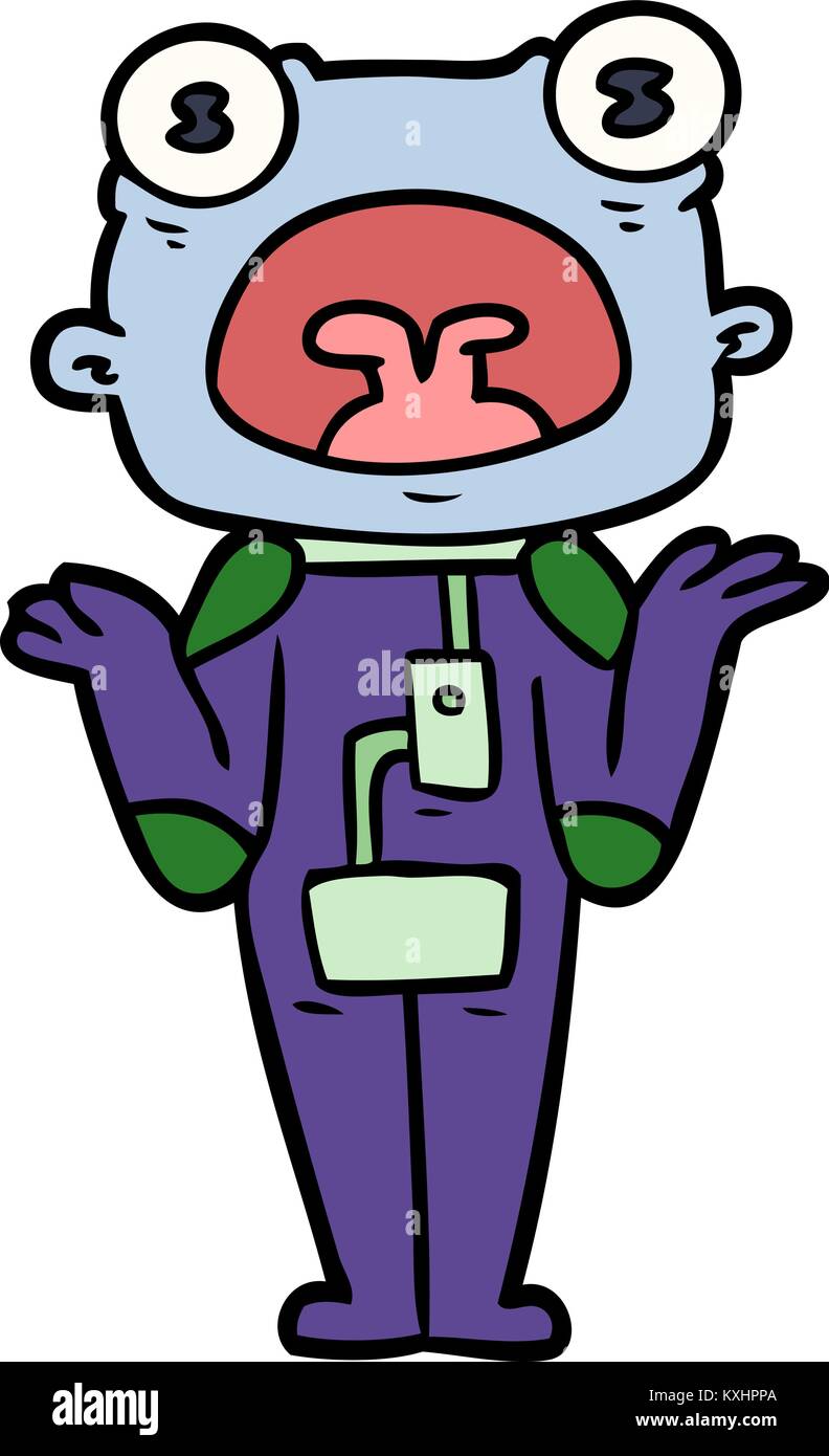 cartoon weird alien shrugging shoulders Stock Vector Image & Art - Alamy