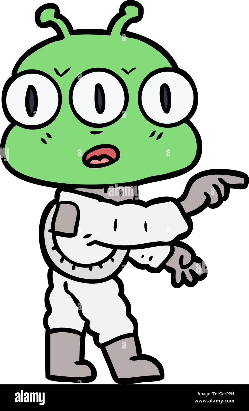 cartoon three eyed alien Stock Vector Image & Art - Alamy