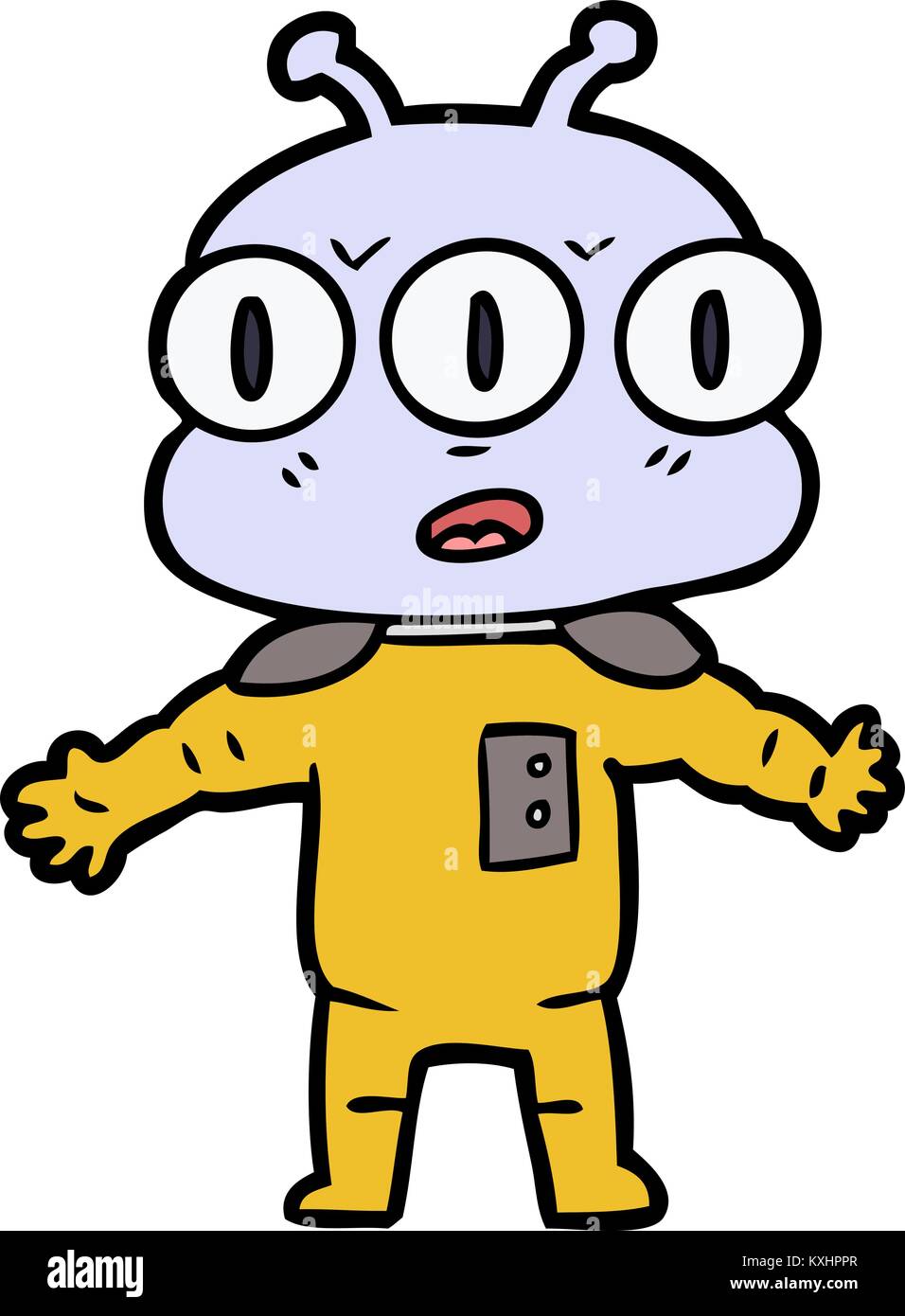 cartoon three eyed alien Stock Vector Image & Art - Alamy
