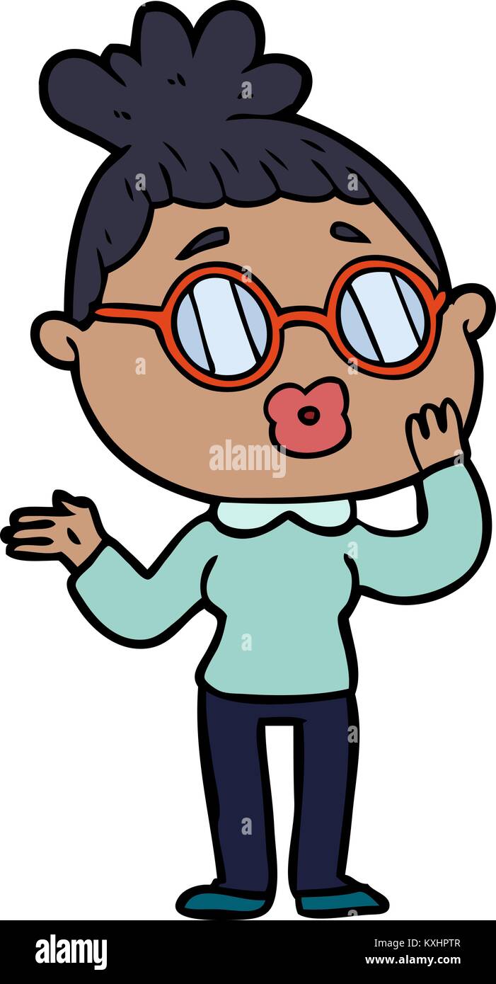 cartoon woman wearing spectacles Stock Vector Image & Art - Alamy