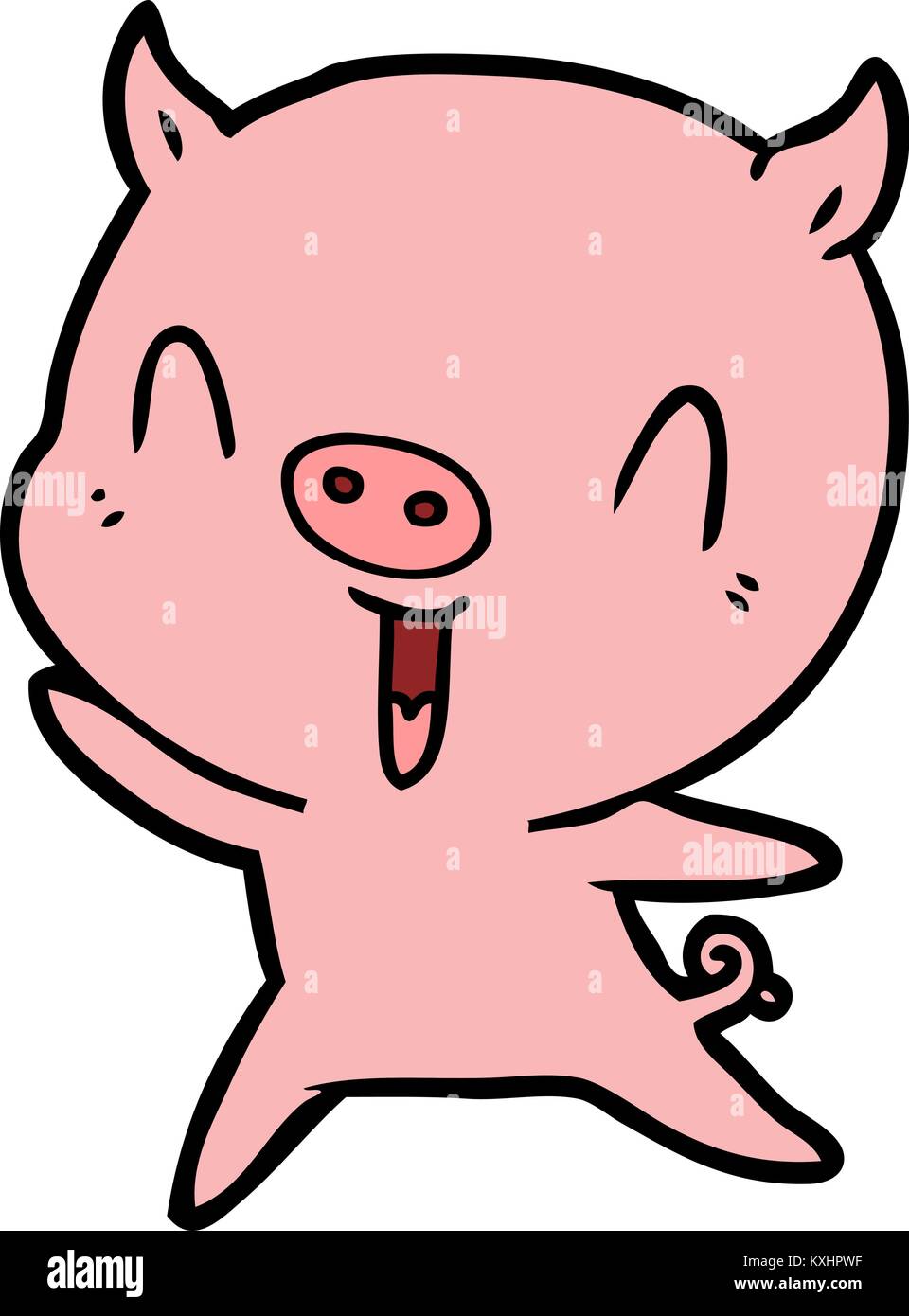 happy cartoon pig Stock Vector Image & Art - Alamy