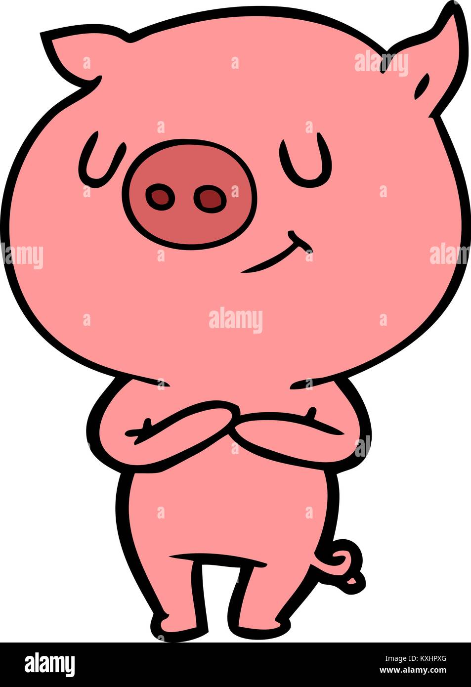 happy cartoon pig Stock Vector Image & Art - Alamy