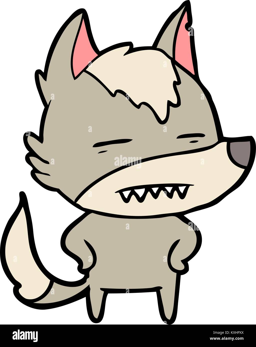 cartoon wolf showing teeth Stock Vector Image & Art - Alamy