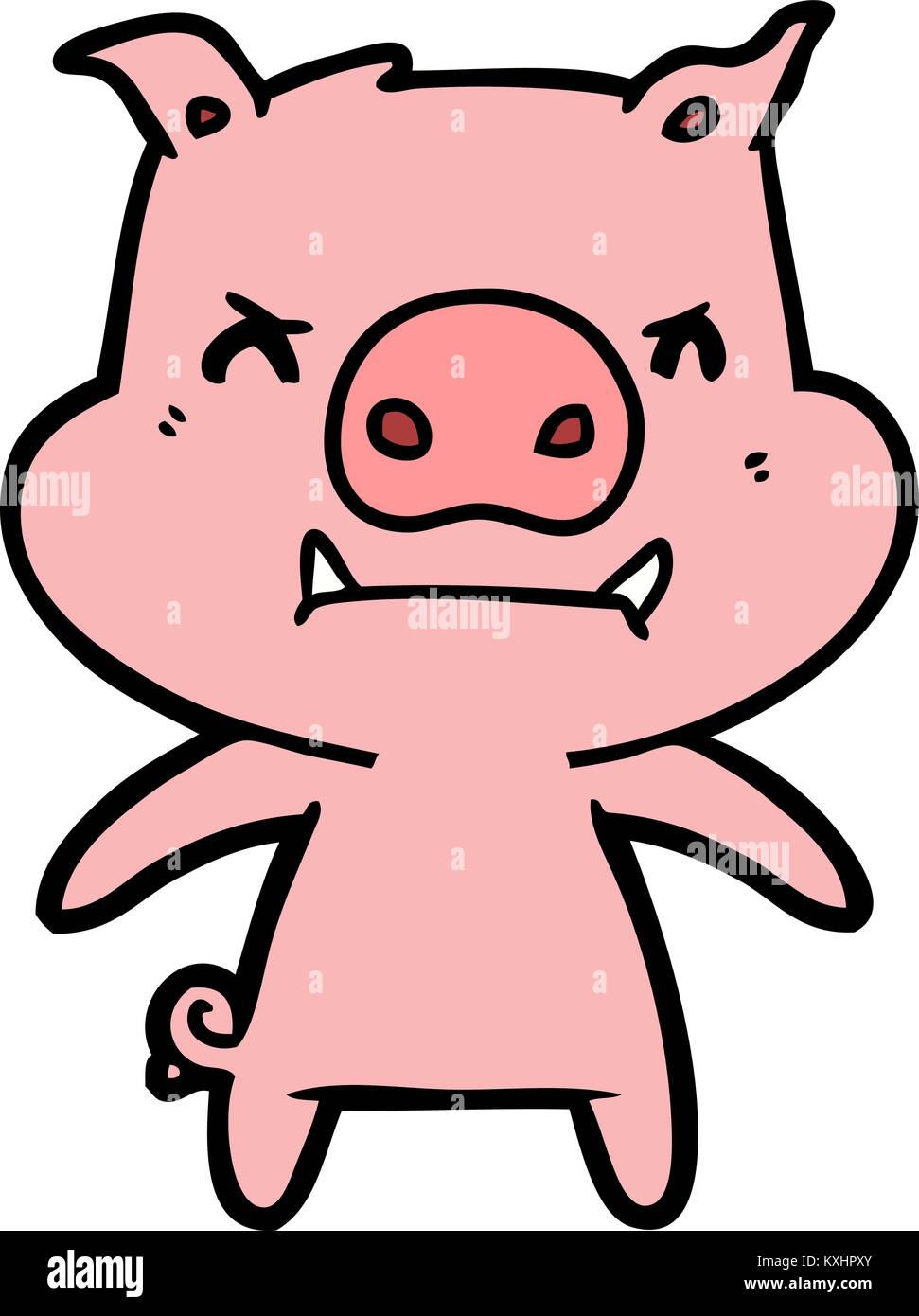 angry cartoon pig Stock Vector Image & Art - Alamy