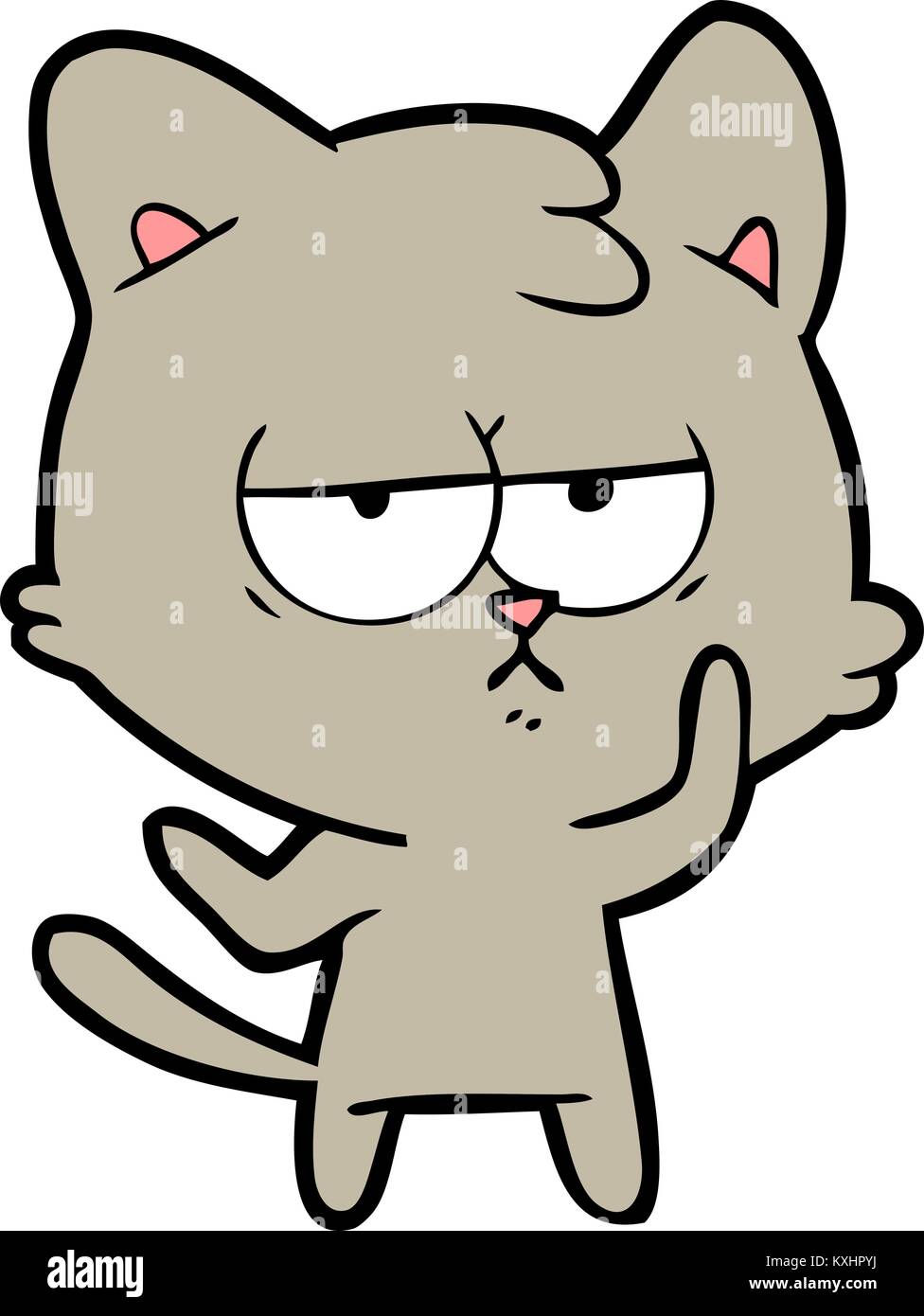 bored cartoon cat Stock Vector Image & Art - Alamy