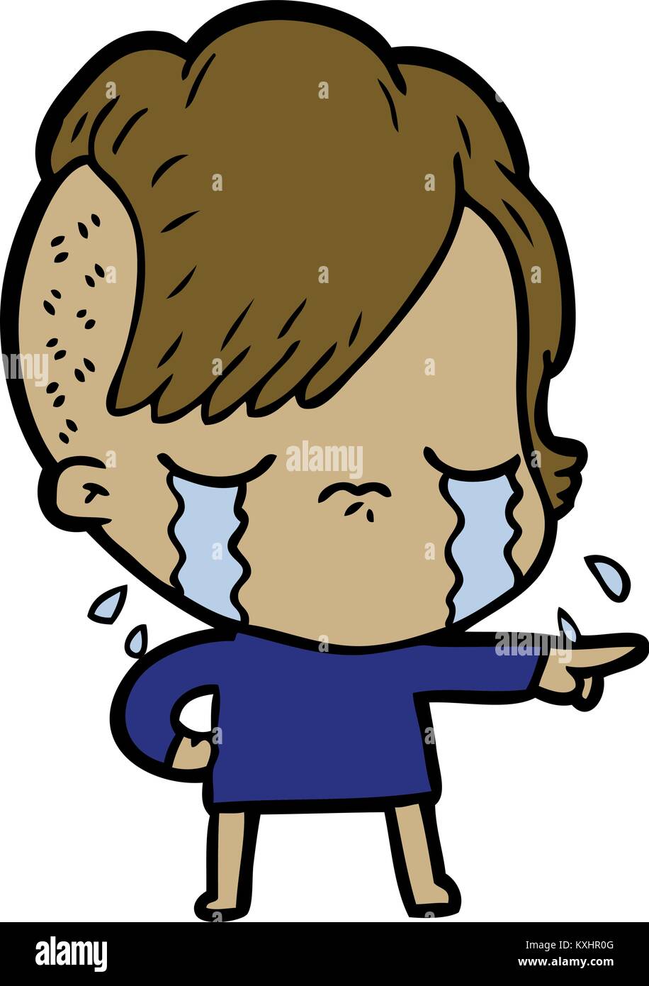 cartoon crying girl accusing Stock Vector Image & Art - Alamy