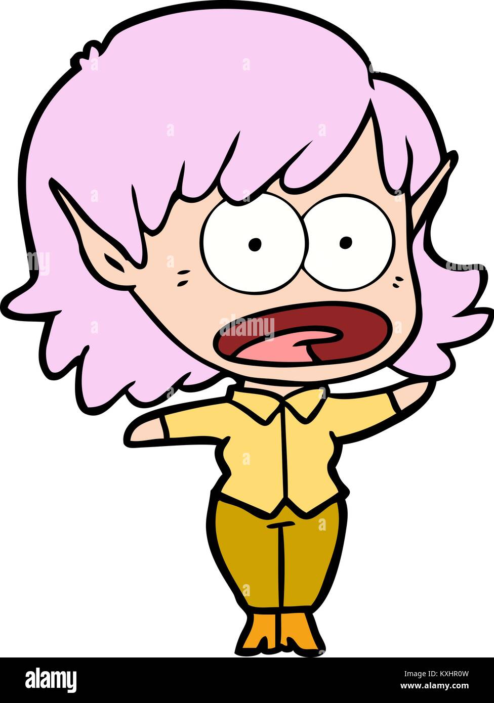 cartoon shocked elf girl Stock Vector Image & Art - Alamy