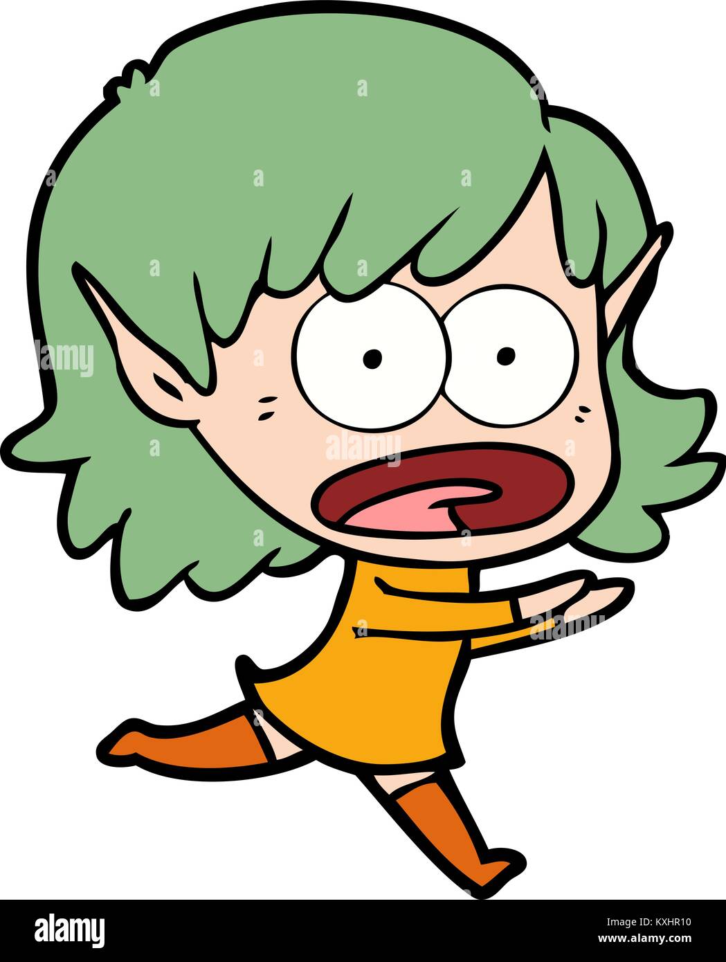 cartoon shocked elf girl Stock Vector Image & Art - Alamy