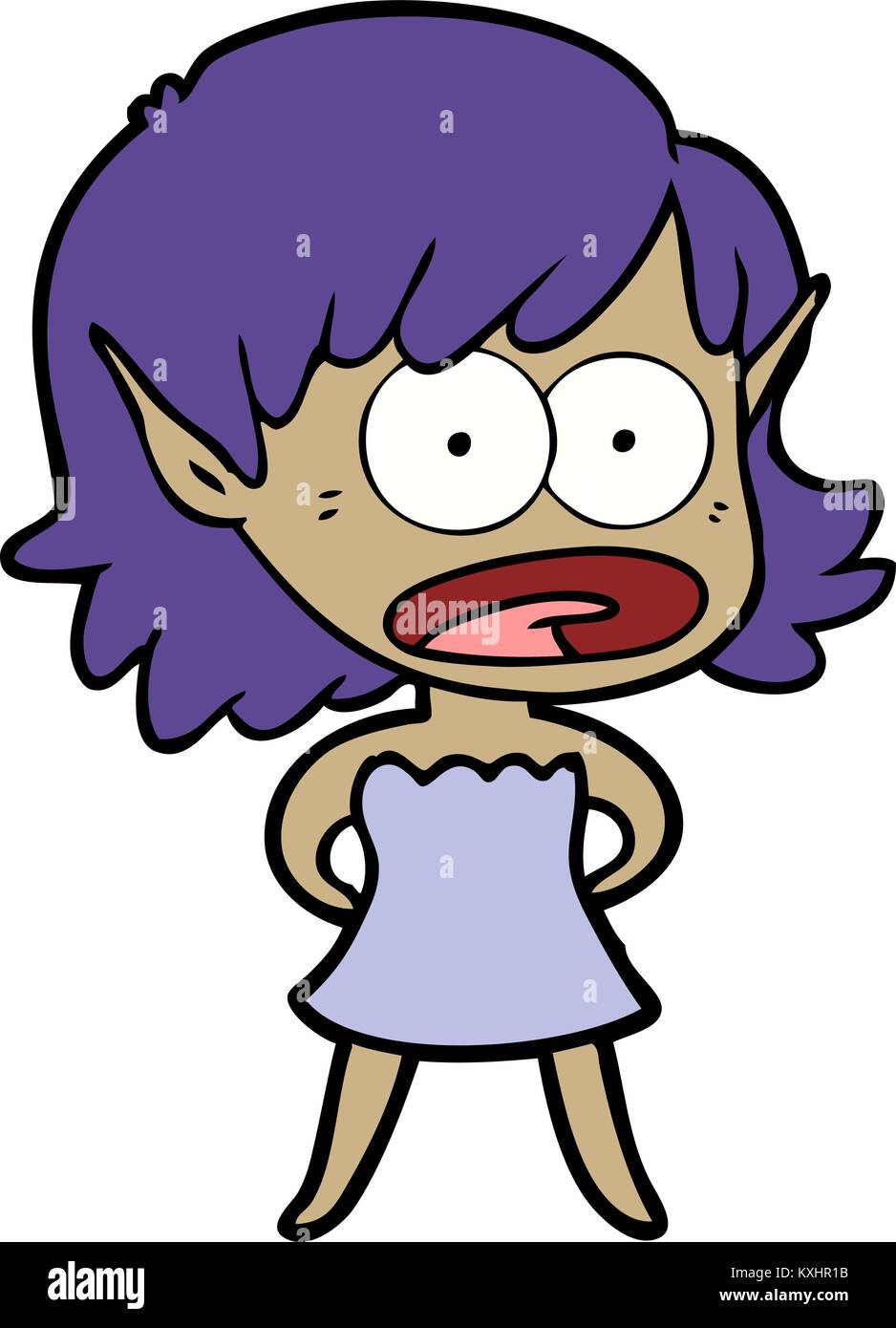 cartoon shocked elf girl Stock Vector Image & Art - Alamy