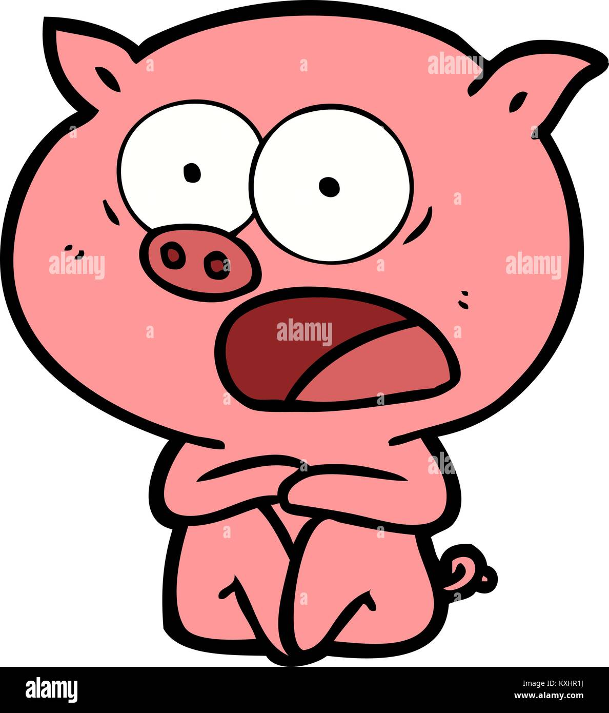 shocked cartoon pig sitting down Stock Vector Image & Art - Alamy