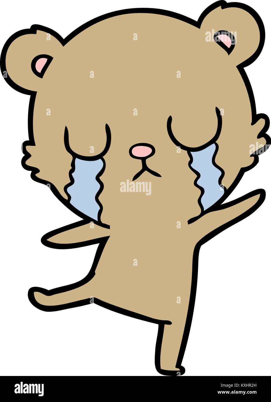 crying cartoon bear doing a sad dance Stock Vector Image & Art - Alamy
