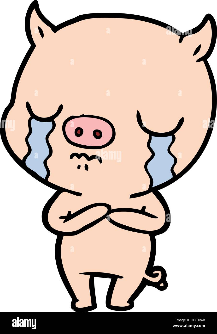 cartoon pig crying Stock Vector Image & Art - Alamy
