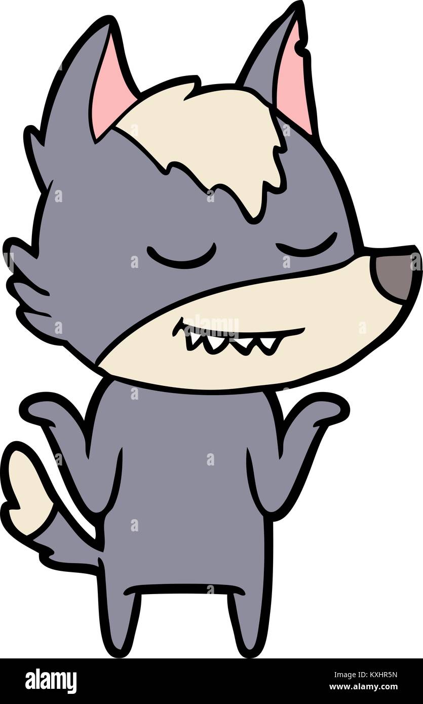 friendly cartoon wolf Stock Vector Image & Art - Alamy