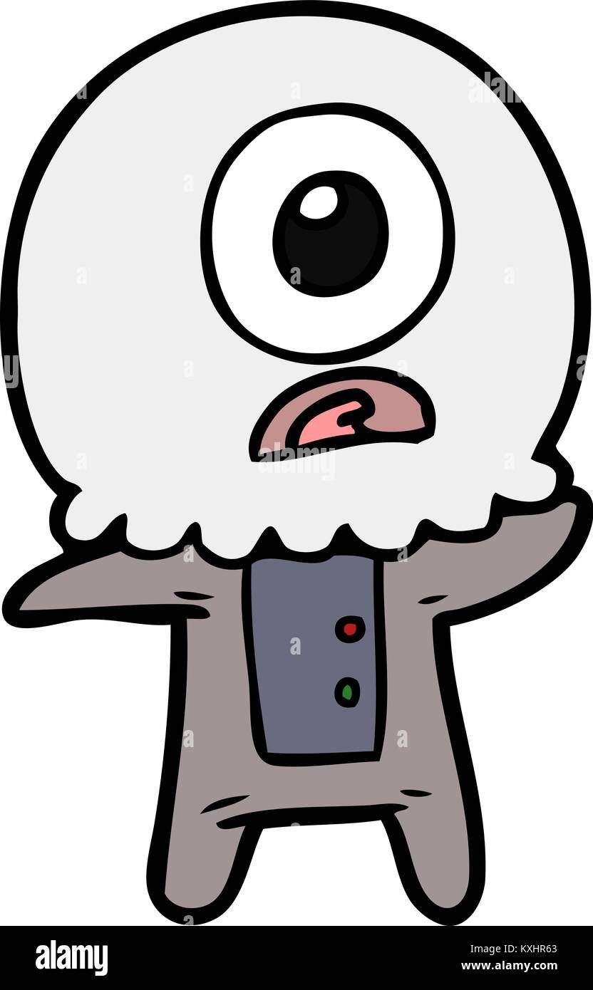 cartoon cyclops alien spaceman Stock Vector Image & Art - Alamy