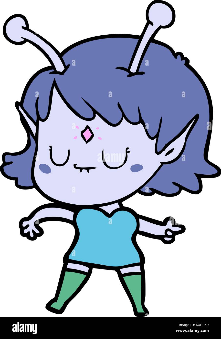 cartoon alien girl Stock Vector Image & Art - Alamy