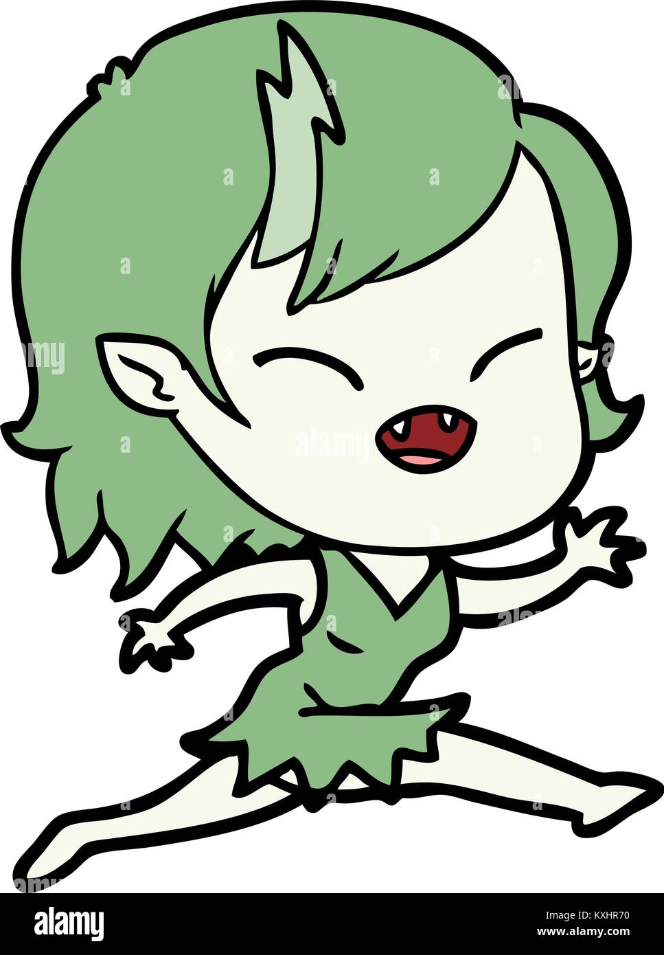 cartoon laughing vampire girl running Stock Vector Image & Art - Alamy