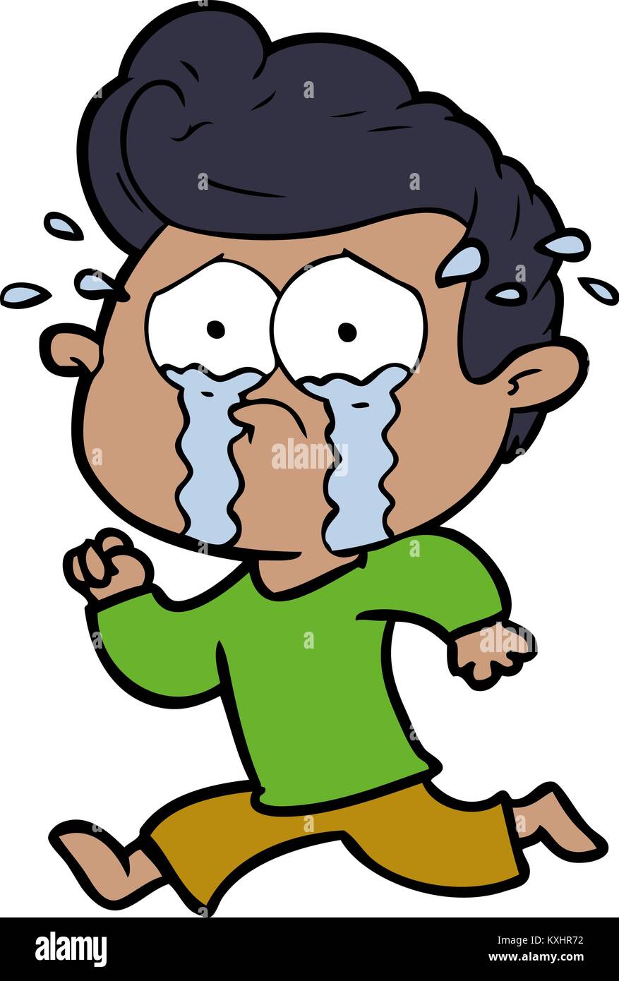 cartoon crying man running Stock Vector Image & Art - Alamy